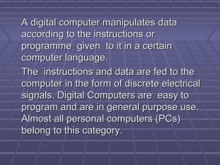 Classification of computer | PPT | Computing | Technology & Computing