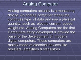 Classification of computer | PPT