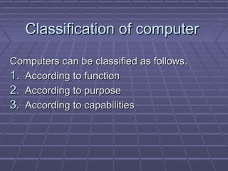 Classification of computer | PPT