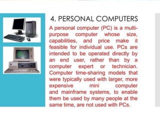 Comprehensive Overview: Classification of Computers - Microcomputers, Minicomputers, Mainframes ...