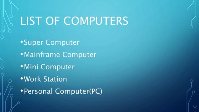 Classification of Computer according to their size | PPTX | Desktops | Computing