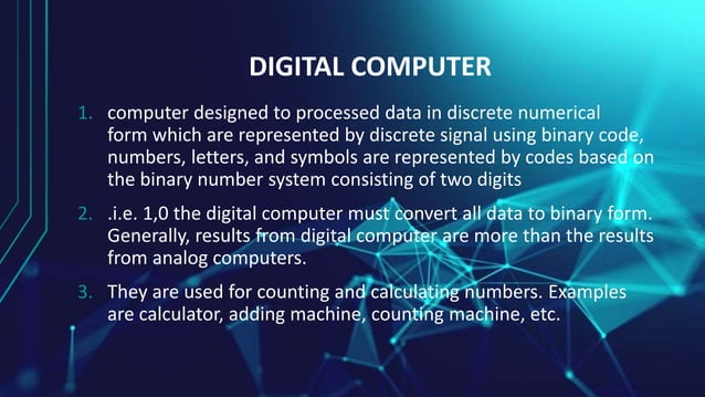 Classification of computer by data processed | PPTX | Computing ...