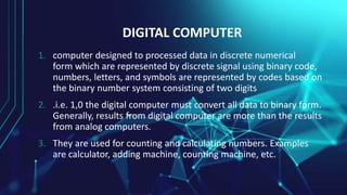 Classification of computer by data processed | PPT