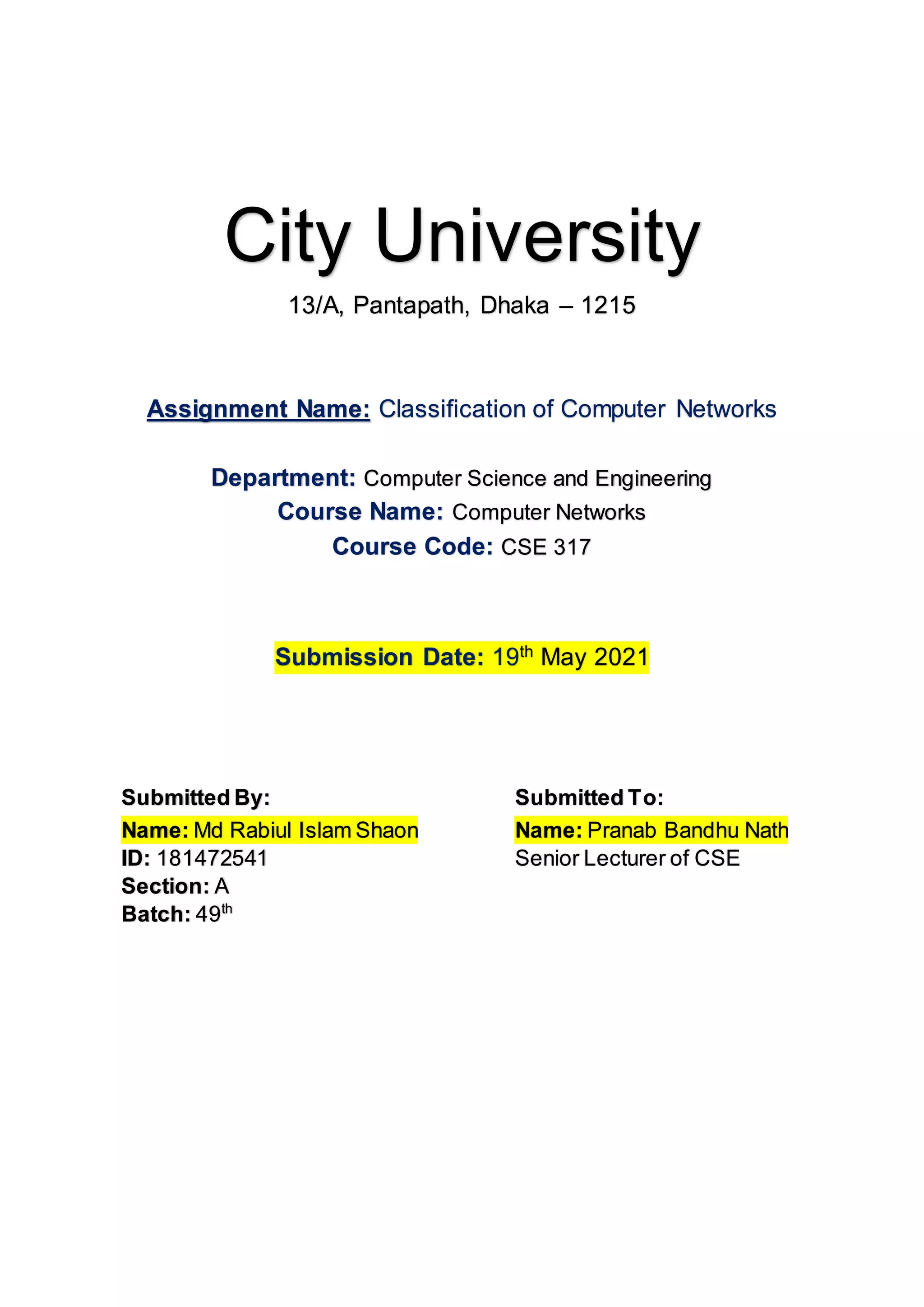 Classification Of Computer Network Pdf