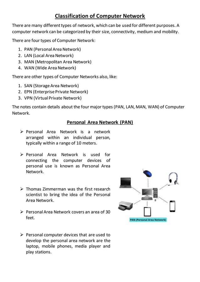 Classification of Computer Network | PDF