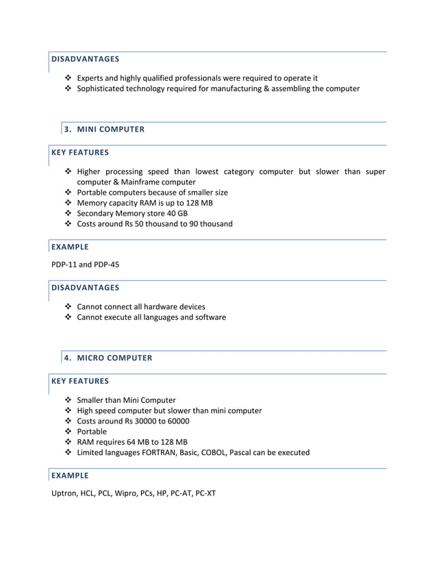 Classification of computers | DOCX | Computing | Technology & Computing