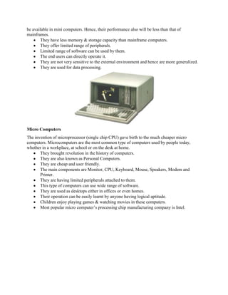 Classification of Computers | DOCX