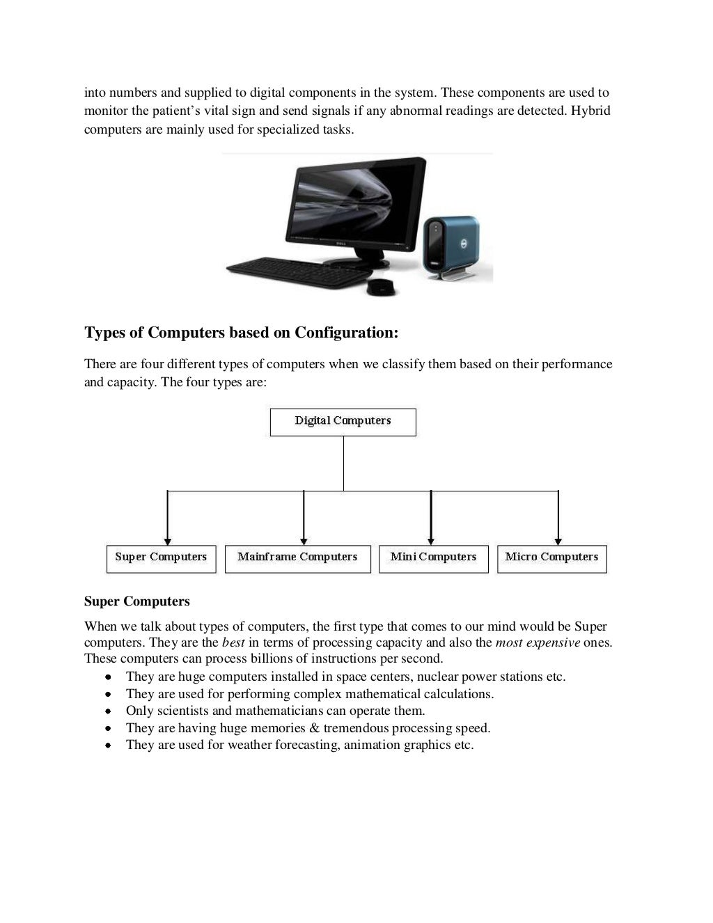 Classification of Computers