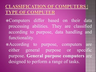 Classification of computers