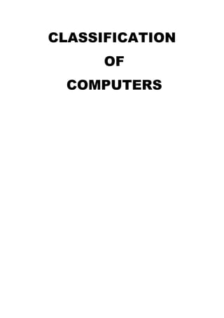 Classification of Computers, analog and digital computers | PDF