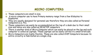 Classification of computers with respect to size | PPTX