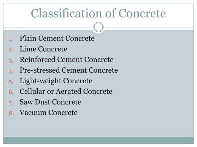 Classification of concrete | PPTX