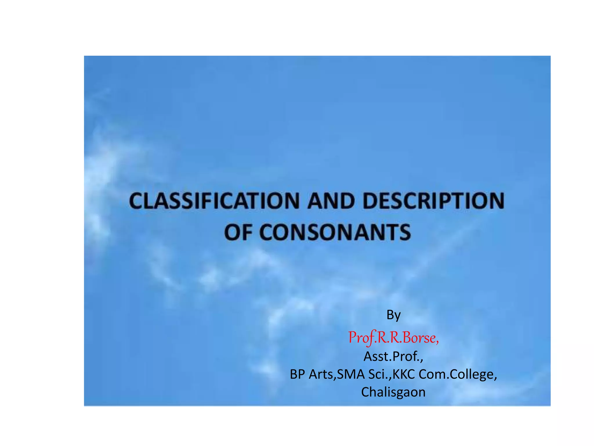 Classification of RP consonants | PPT
