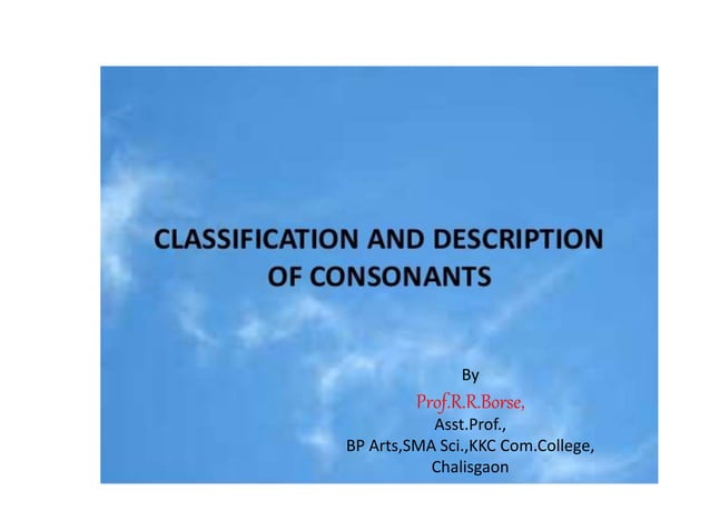 Classification of RP consonants | PPT