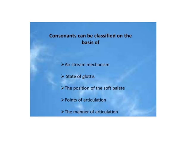 Classification of RP consonants | PPT