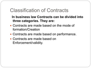 Classification of Contracts in Business Regulations | PPTX