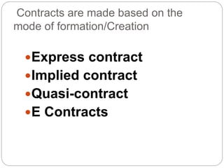 Classification of Contracts in Business Regulations | PPTX