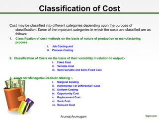 Classification of cost | PPT