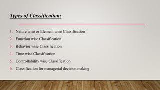 Classification of cost | PPTX