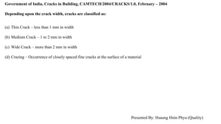 Classification of cracks rev 00 by hsaung hnin phyu [autosaved] | PPTX