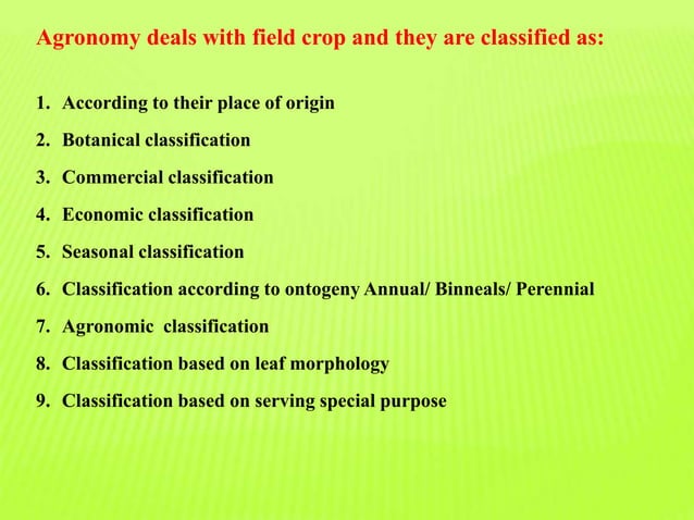 Classification of crops | PPTX