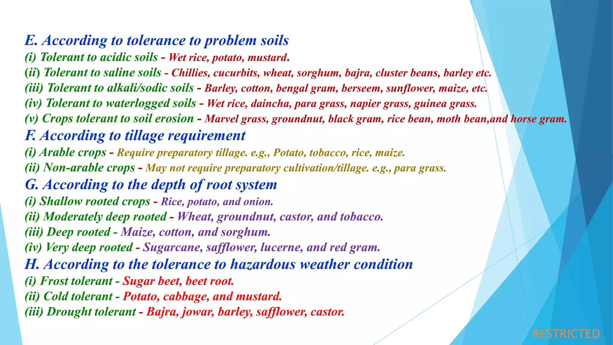 Classification of crops | PPTX