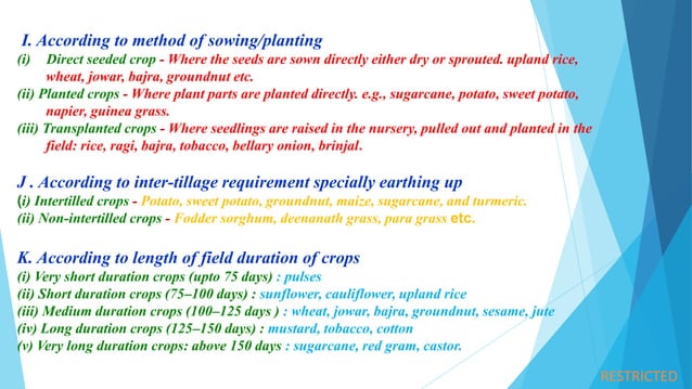 Classification of crops | PPTX