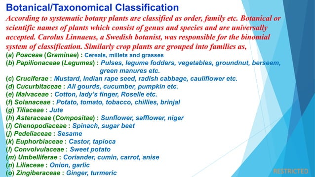 Classification of crops | PPTX