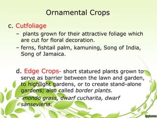 Classification of Agricultural Crops ppt | PPT