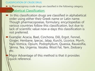 Classification of Crude Drug.pptx Second Year B.Pharm Sem-IV | PPTX