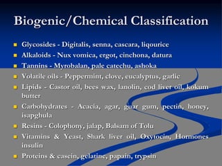 CLASSIFICATION OF CRUDE DRUG FINAL.ppt