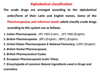 CLASSIFICATION OF CRUDE DRUGS & SEROTAXONOMY | PPT