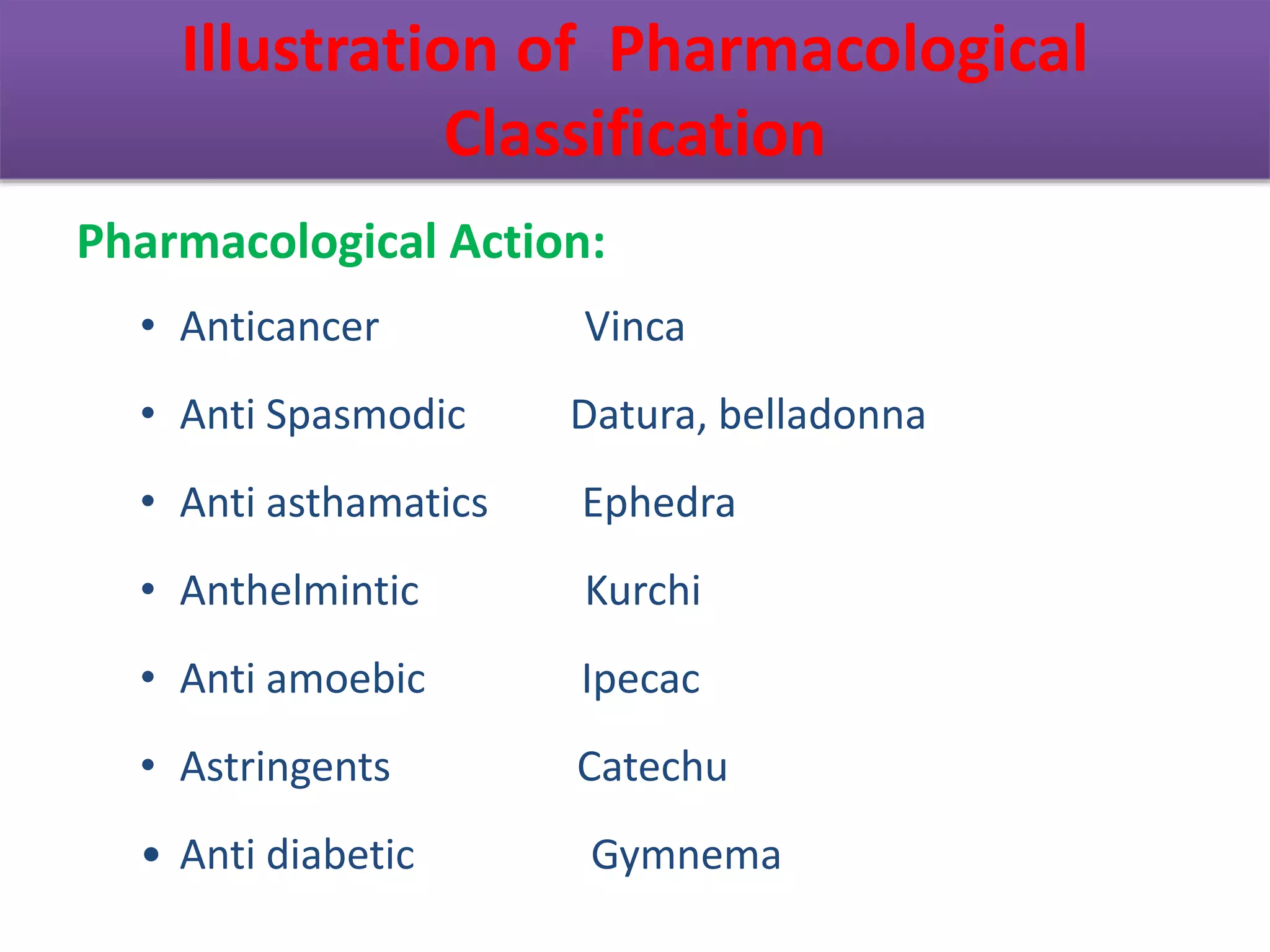 Classification of crude drugs | PPTX