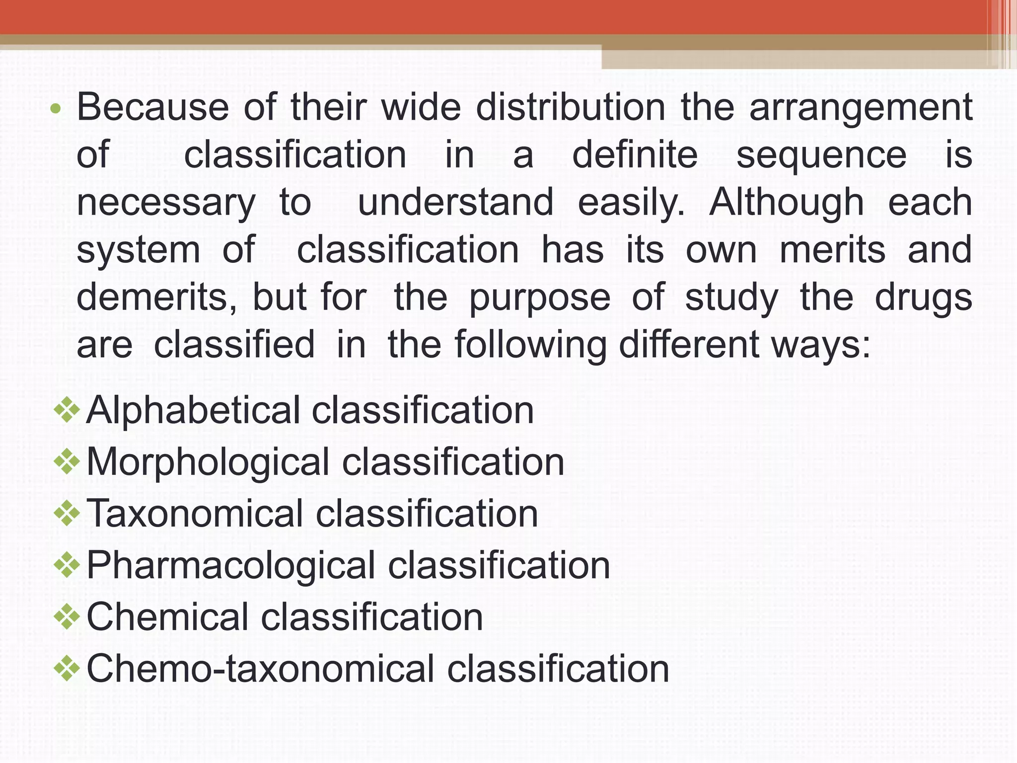 Classification of crude drugs | PPTX