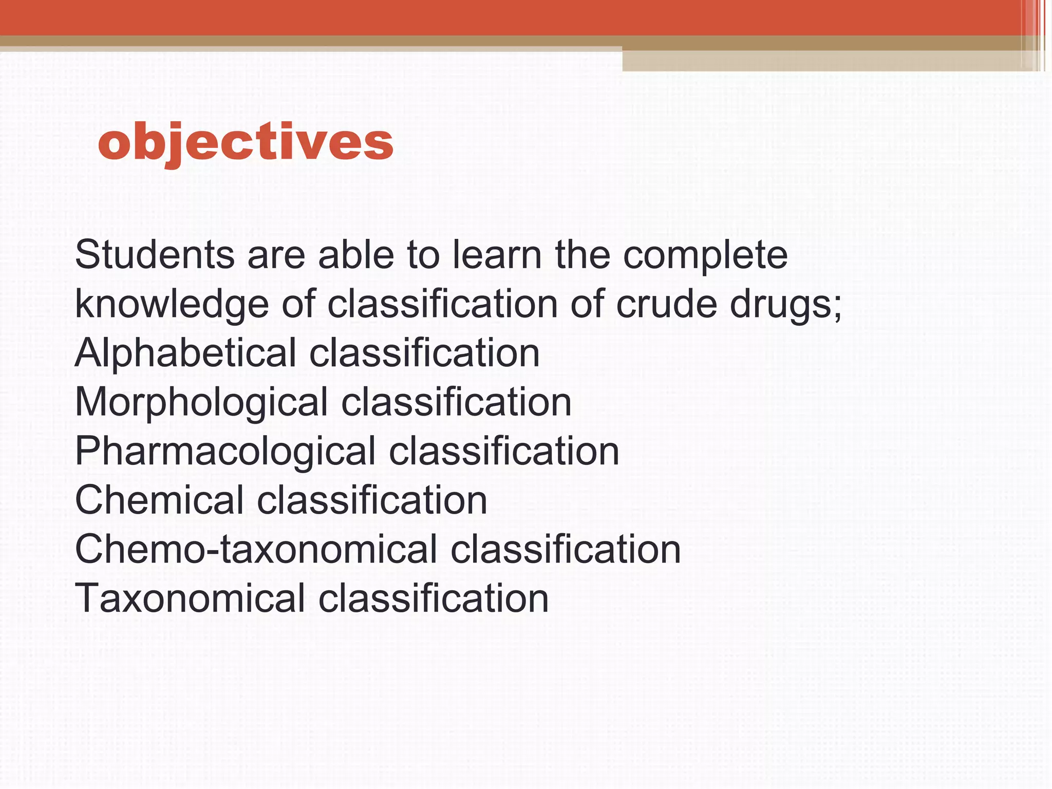 classificationofcrudedrugs.by Asma Manzoor 2k20.pptx