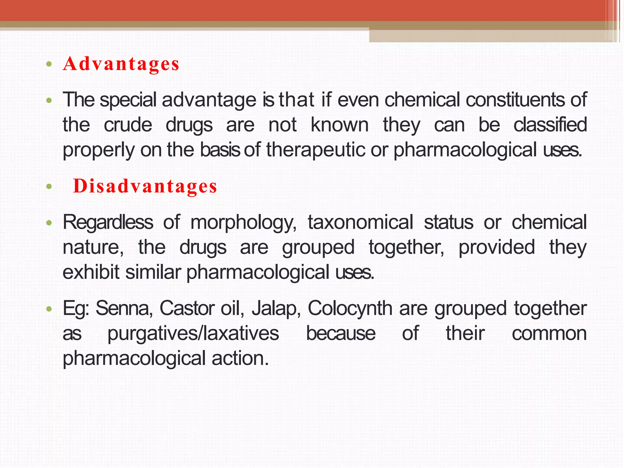 classificationofcrudedrugs.by Asma Manzoor 2k20.pptx | Chemistry | Science