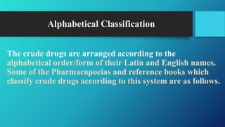 Classification of Crude Drugs by Mr. Qureshi Alfaiz shaikh iqbal.pptx