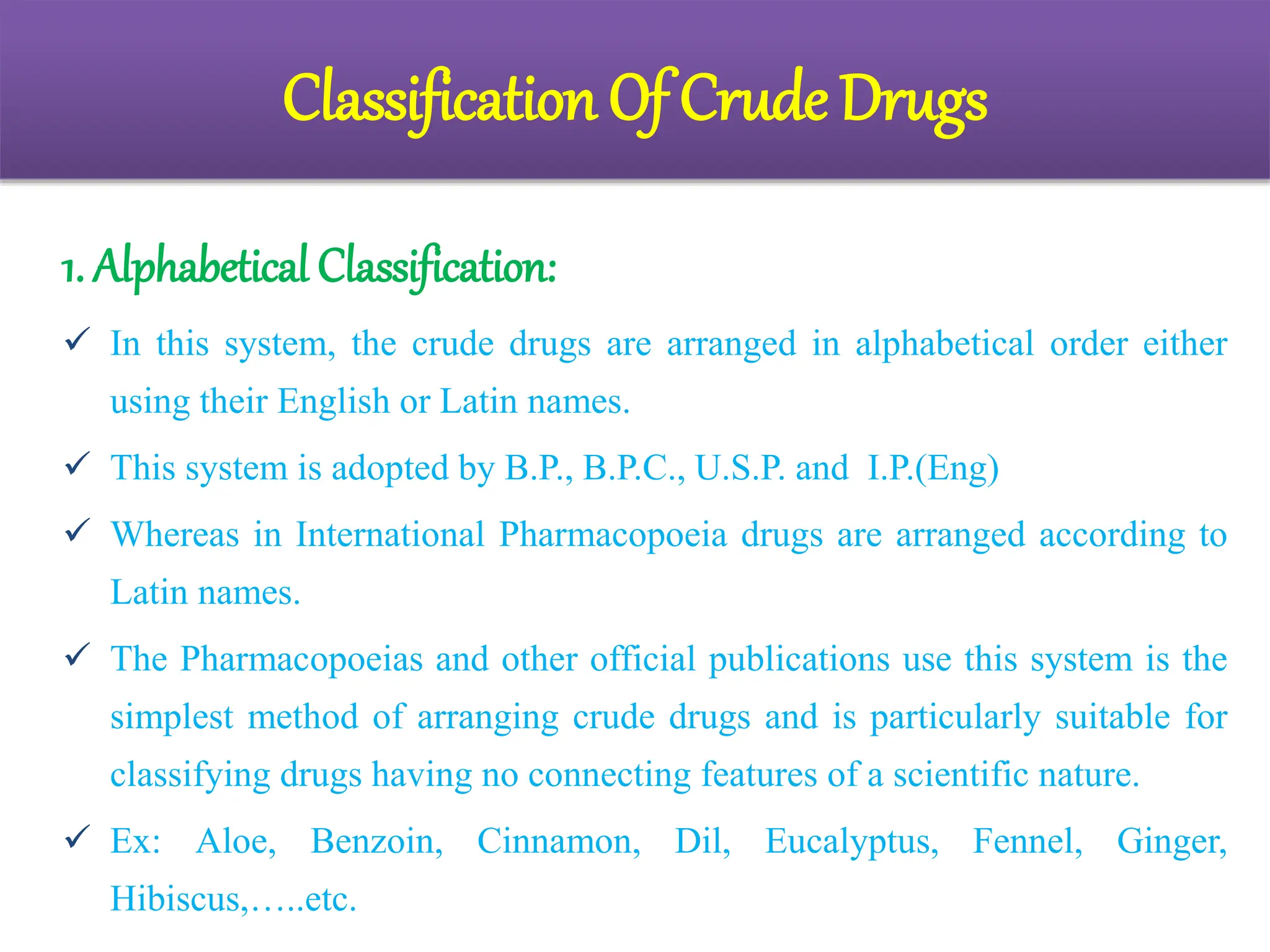 CLASSIFICATION OF CRUDE DRUGS SLIDESSS.pptx