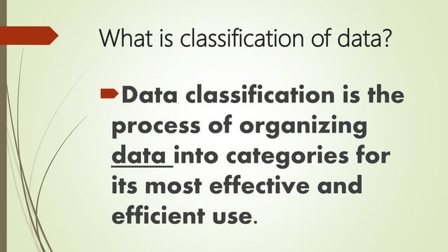 Classification of data | PPT