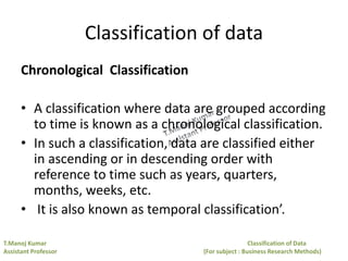 Classification of data ( A subtopic in Business Research Methods) | PDF ...