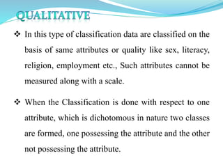 CLASSIFICATION OF DATA AND SAMPLING | PPT