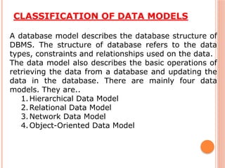 classification of data models and how it | PPTX