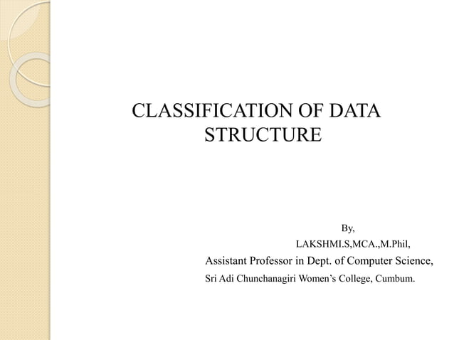 Classification Of Datastructureppt 