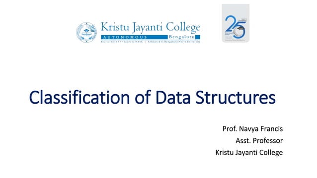 Data Structures: Classification of Data Structures | PPTX | Databases | Computer Software and ...