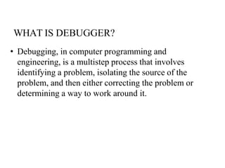 Classification of debuggers sp | PPT