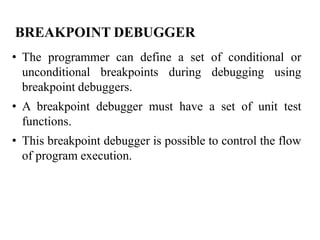 Classification of debuggers sp | PPT