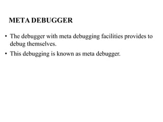 Classification of debuggers sp | PPT