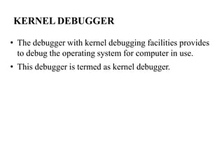 Classification of debuggers sp | PPT