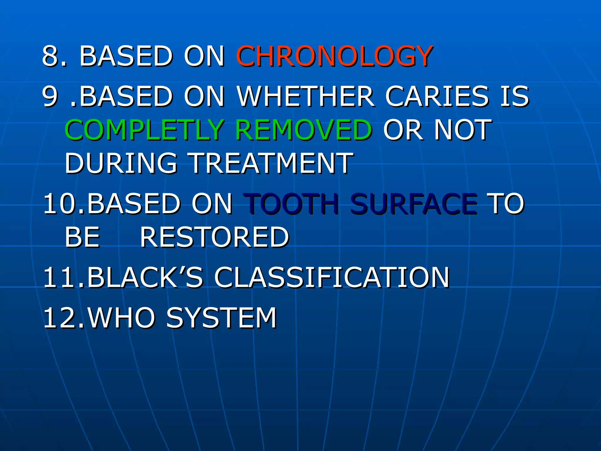 Classification Of Dental Caries | PPT