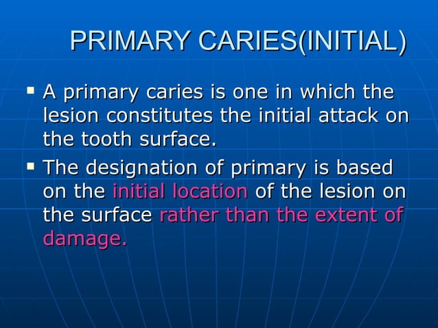 Classification Of Dental Caries | PPT